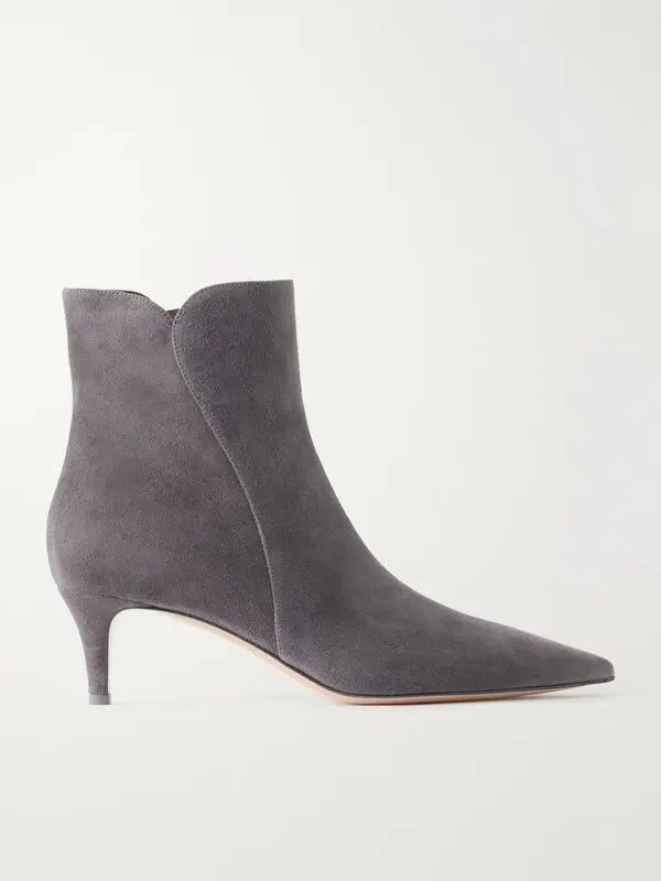 GIANVITO ROSSI Levy 55 Suede Ankle Boots - Gray