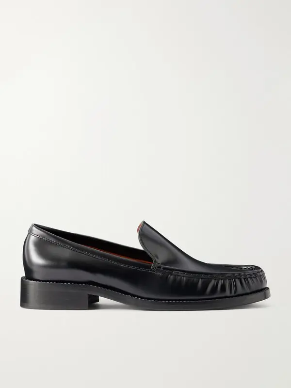 Acne Studios Boafer Debossed Leather Loafers - Black