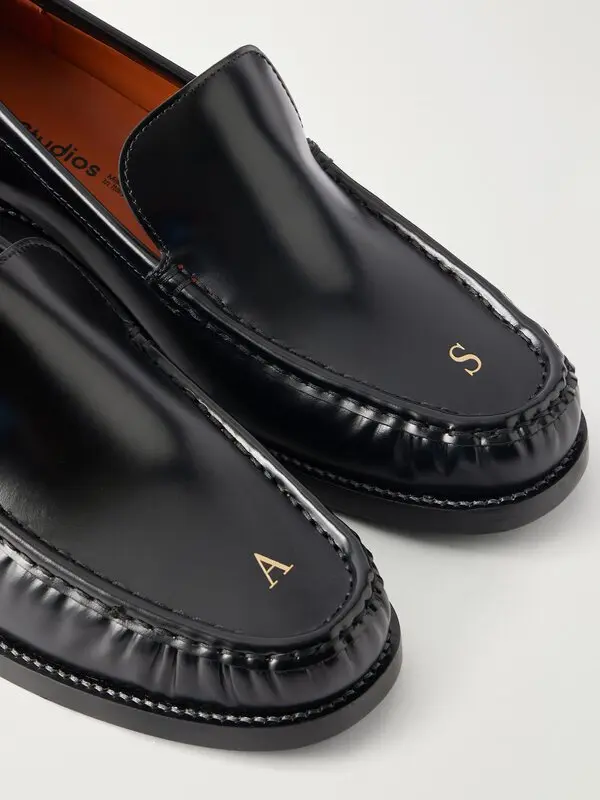 Acne Studios Boafer Debossed Leather Loafers