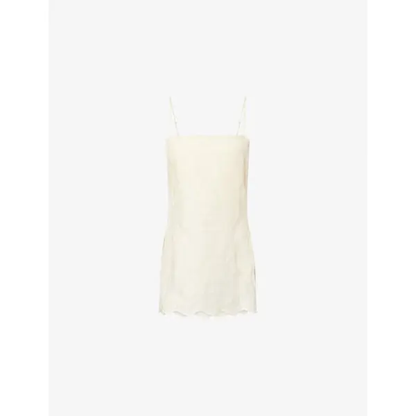 Dissh Cordelia Embroidered Ramie Camisole Top - Bone