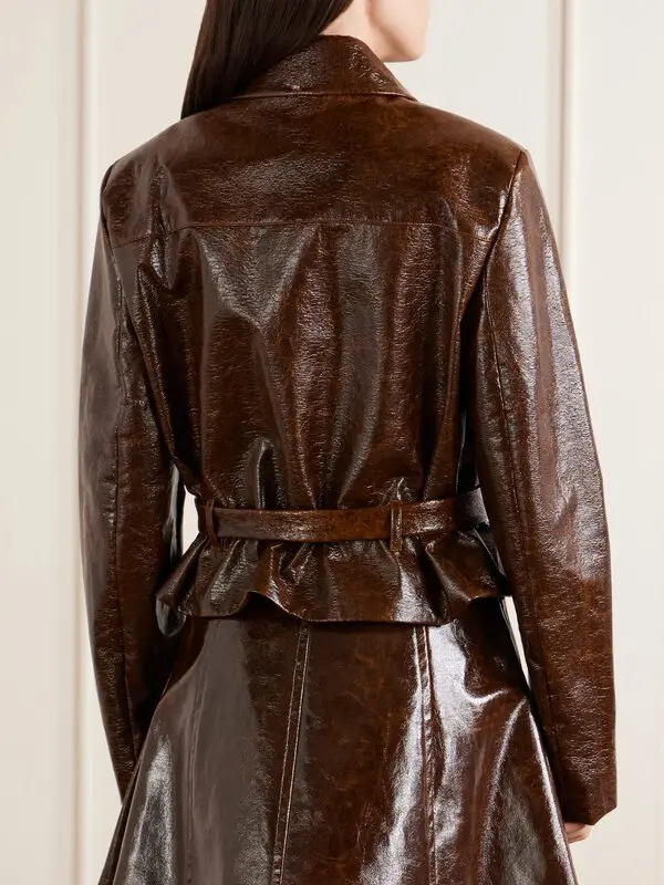 Sportmax Cropped Belted Coated-cotton Jacket