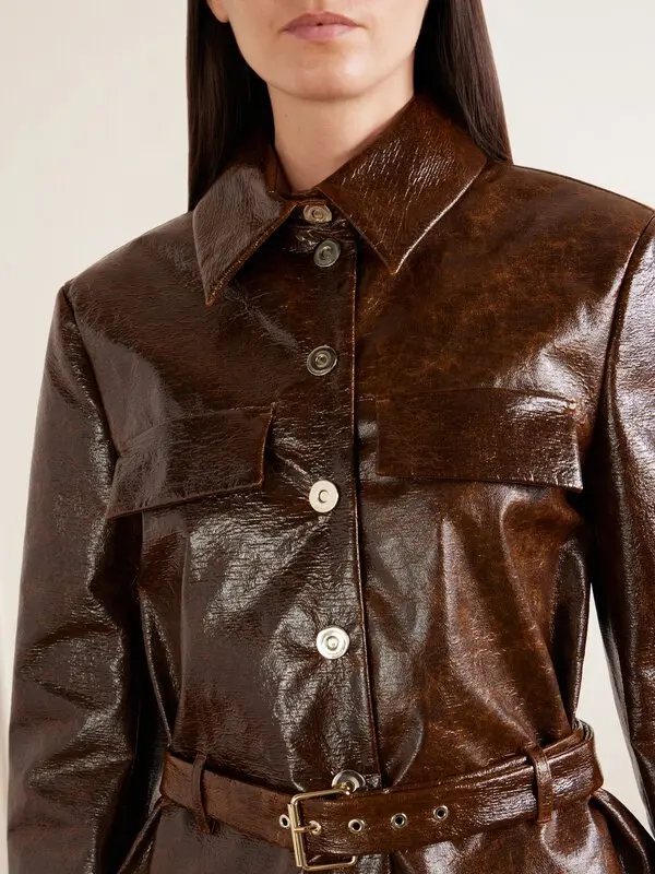 Sportmax Cropped Belted Coated-cotton Jacket