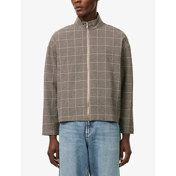 MKI MIYUKI ZOKU Check High-neck Woven Jacket