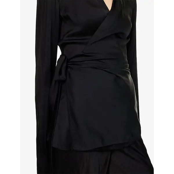 Rick Owens Laura Wrap-round Satin Top