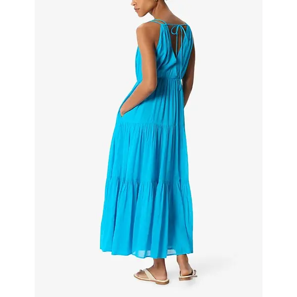 Whistles V-neck Sleeveless Cotton Maxi Dress