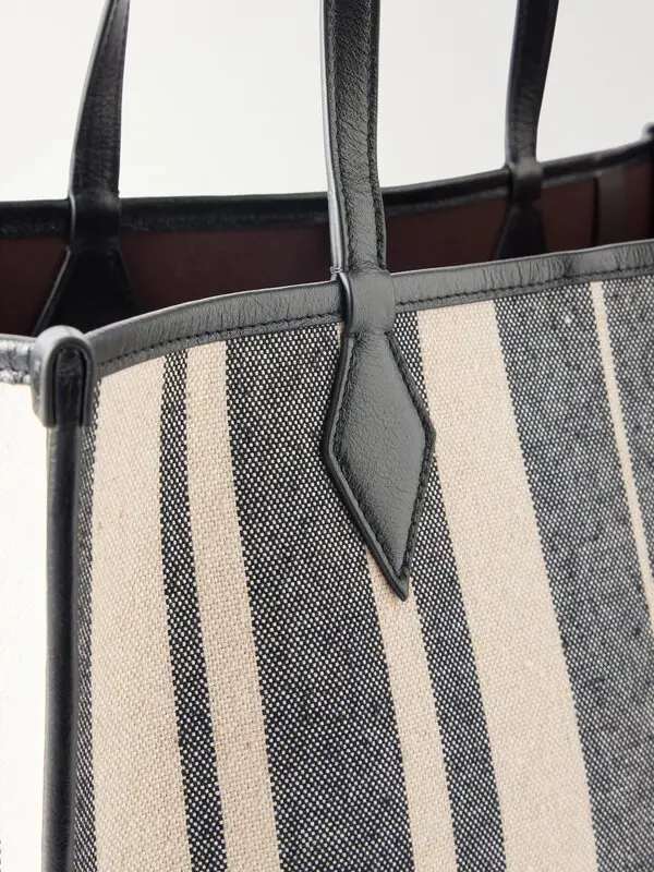 METIER Chameleon 41 Striped Canvas Tote With Leather Trim