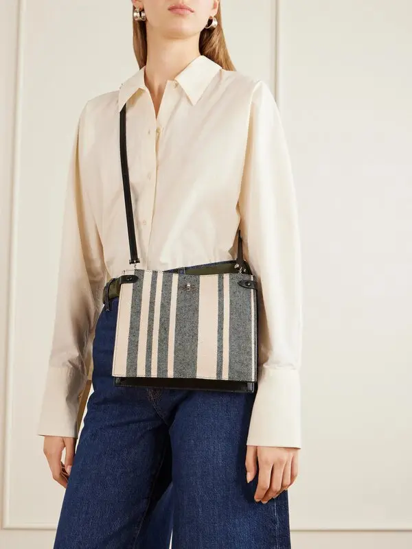 METIER Stowaway Striped Canvas Shoulder Bag