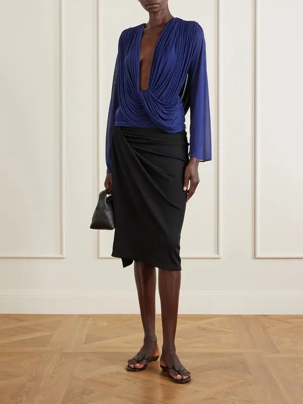 Christopher Esber Ripple Draped Jersey Blouse