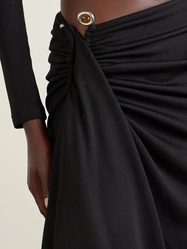 Christopher Esber Ribbed Crystal Embellished Midi Skirt