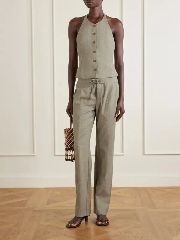 Christopher Esber Banyan Wool-blend Straight-leg Pants