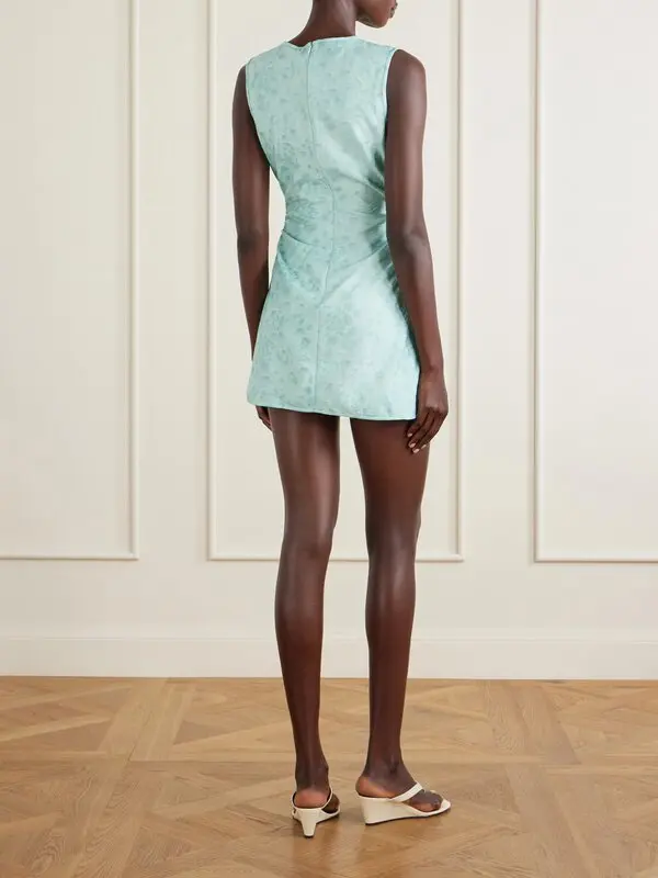 Christopher Esber Light Leak Ruched Jacquard Mini Dress