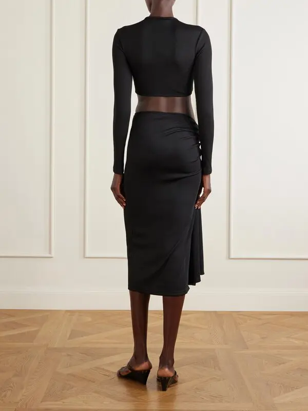 Christopher Esber Droplet Crystal-embellished Ribbed Blouse