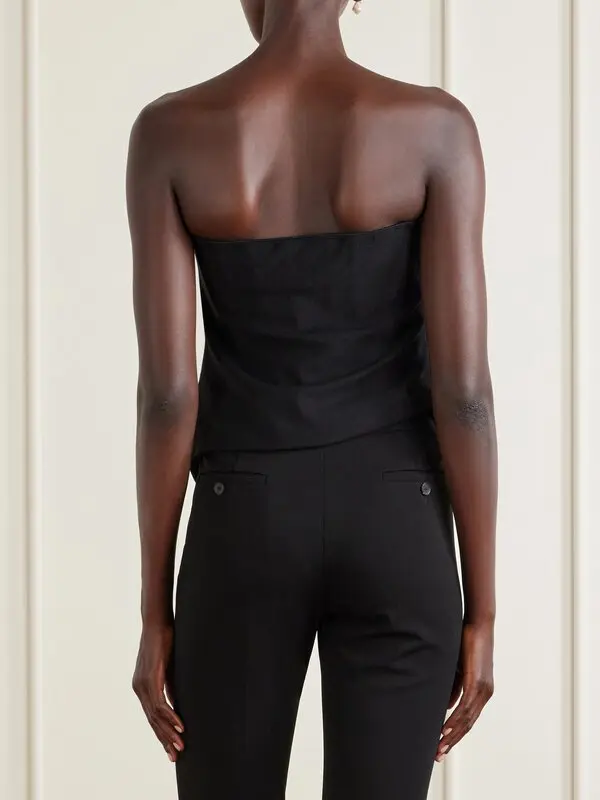 Magda Butrym Appliquéd Cropped Wool-blend Bustier Top