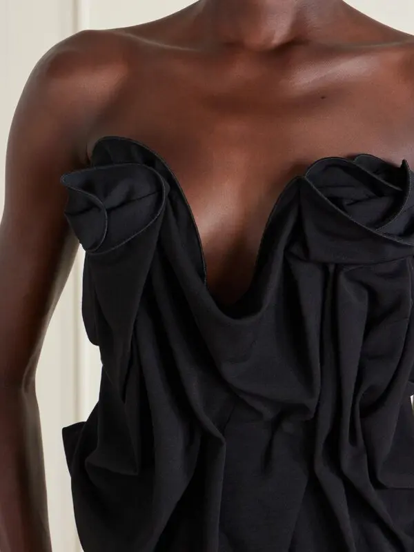 Magda Butrym Appliquéd Cropped Wool-blend Bustier Top