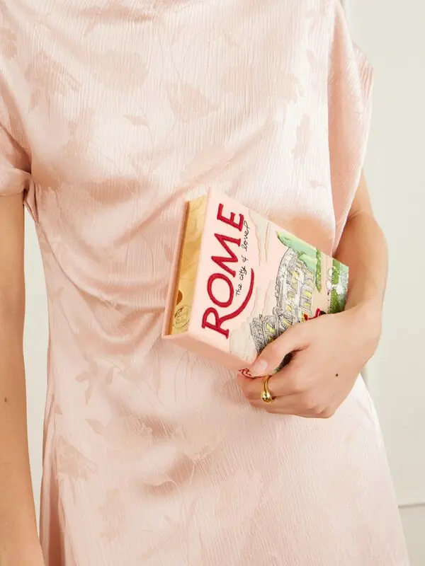 OLYMPIA LE-TAN Rome Embroidered Clutch - Pink