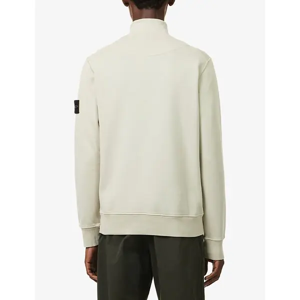 Stone Island Logo-patch Half-zip Cotton Sweatshirt