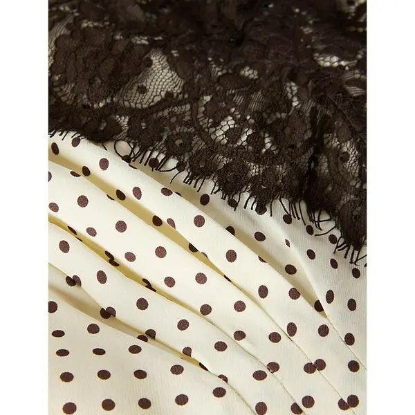 Whistles Polka-dot Lace-trim Woven Maxi Dress