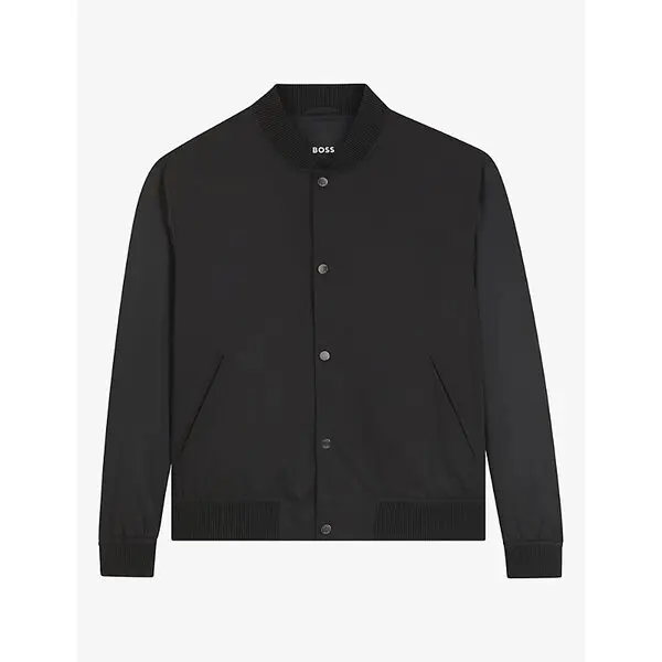 BOSS Baseball-collar Press-stud Woven Jacket