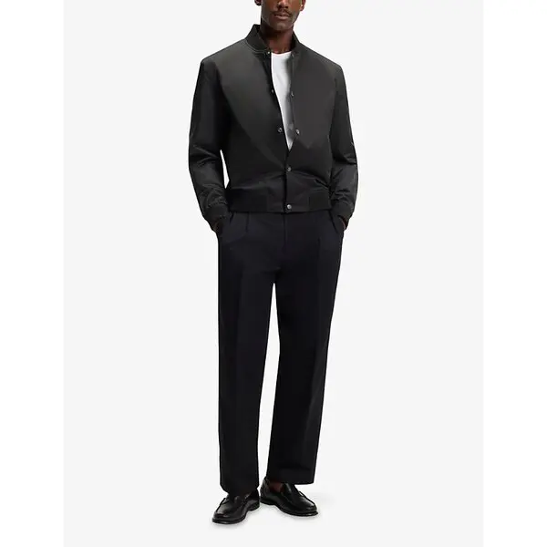 BOSS Baseball-collar Press-stud Woven Jacket