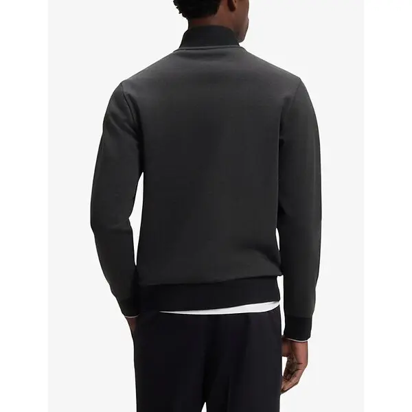 BOSS Funnel-neck Zip-up Cotton Sweatshirt