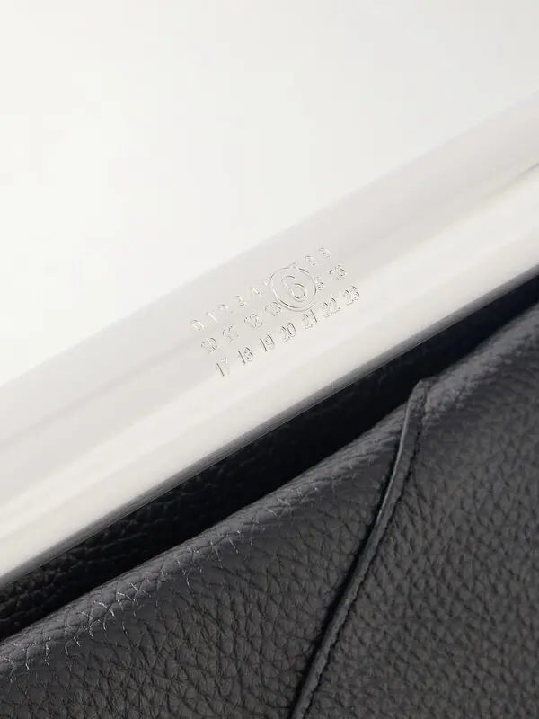 MAISON MARGIELA Japanese Textured Leather Clutch With Metal Top Handle