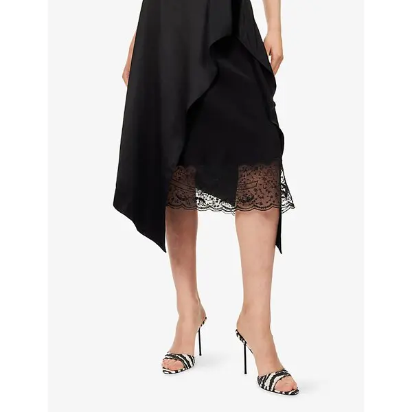 Acne Studios Inouka Layered Satin Midi Skirt