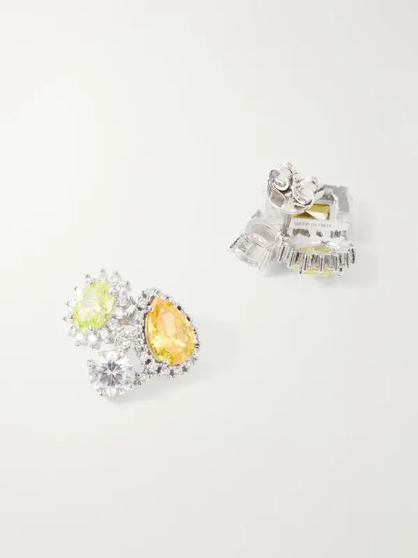 MAISON MARGIELA Cluster Embellished Silver-tone Earrings
