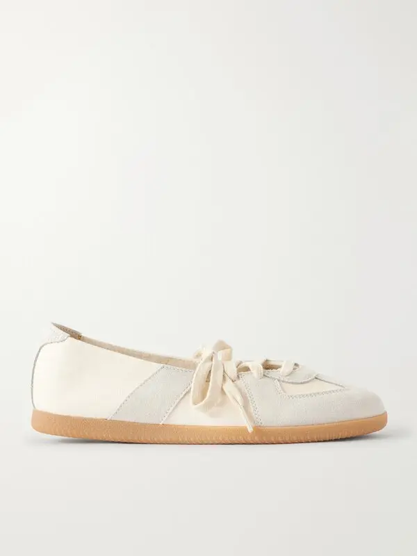 MAISON MARGIELA Replica Suede-trimmed Leather Sneakers