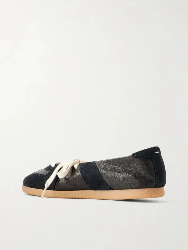 MAISON MARGIELA Replica Leather And Suede Trimmed Ballerina Sneakers