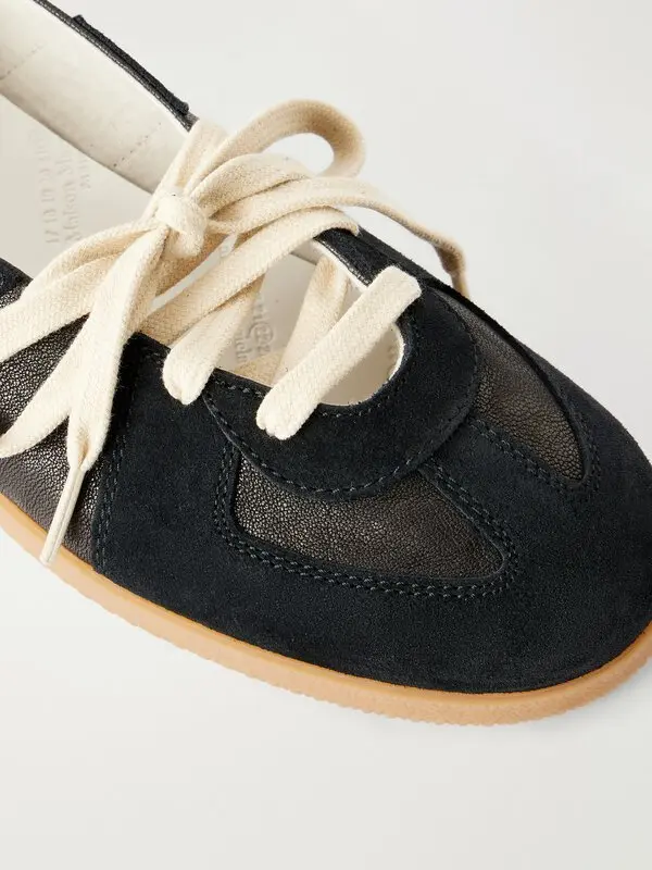 MAISON MARGIELA Replica Leather And Suede Trimmed Ballerina Sneakers