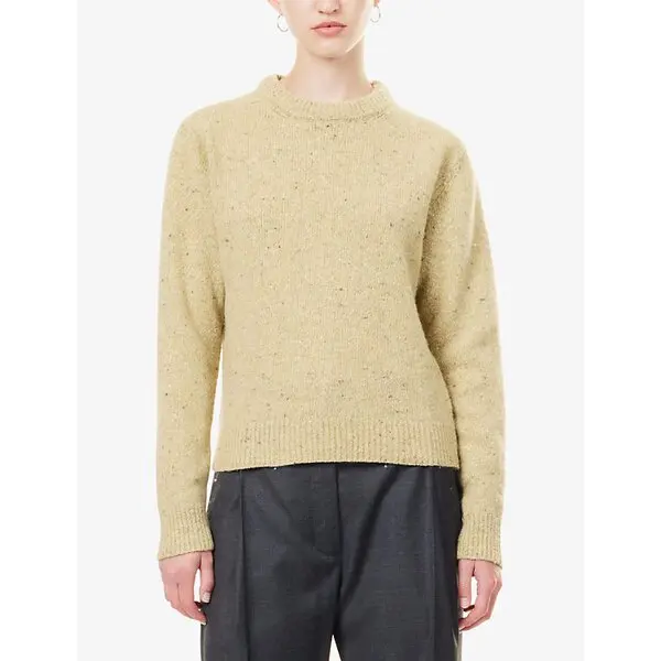 ROHE FRAMES Round-neck Speckled Wool-blend Jumper