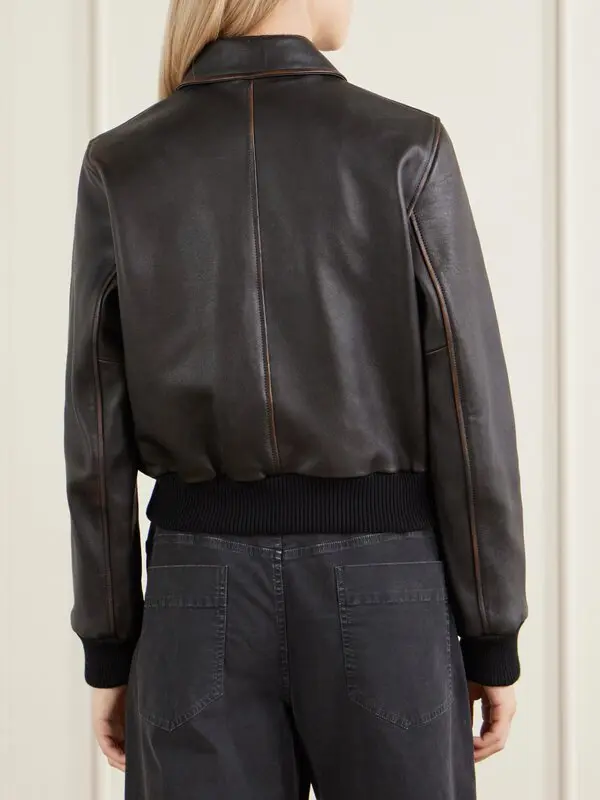 NILI LOTAN Redley Leather Bomber Jacket