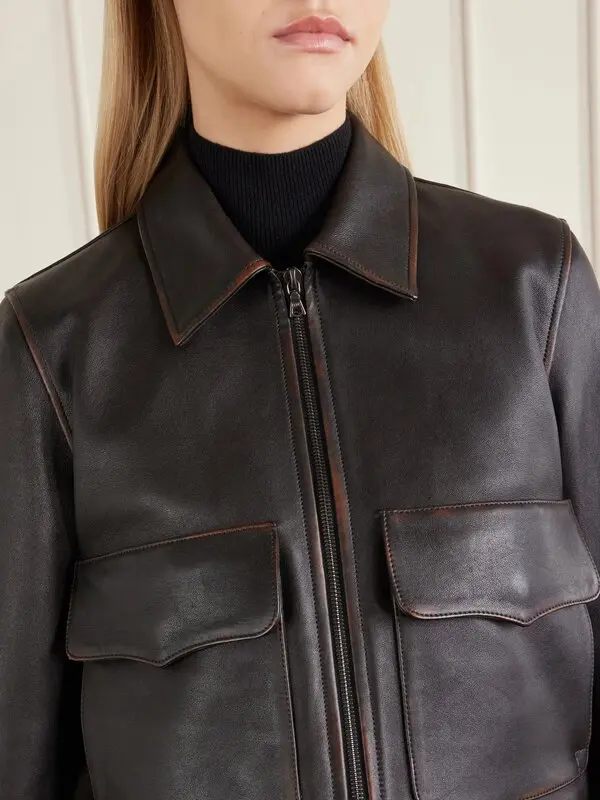 NILI LOTAN Redley Leather Bomber Jacket