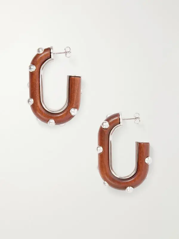 Rabanne Embellished Silver-tone Earrings - Red