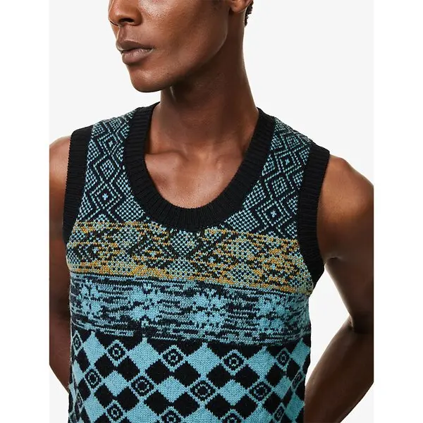 Dries Van Noten Intarsia-knit Wool Vest