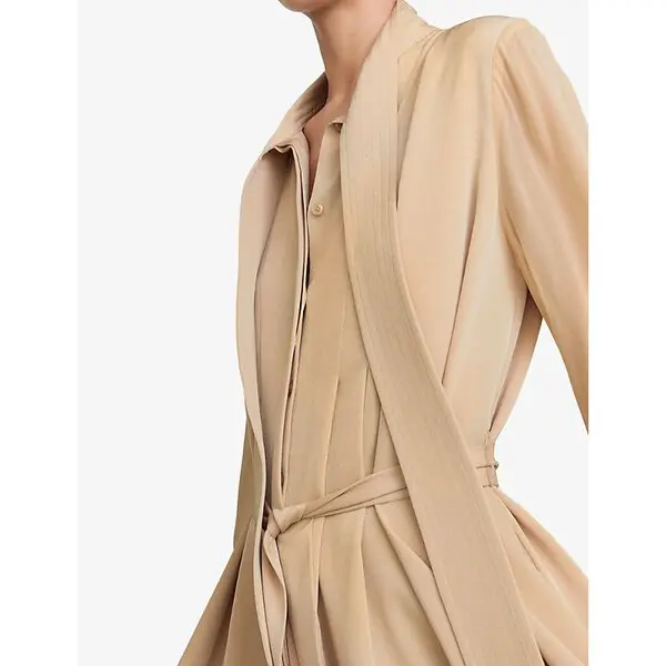 REISS Iman Tie-neck Woven Mini Dress