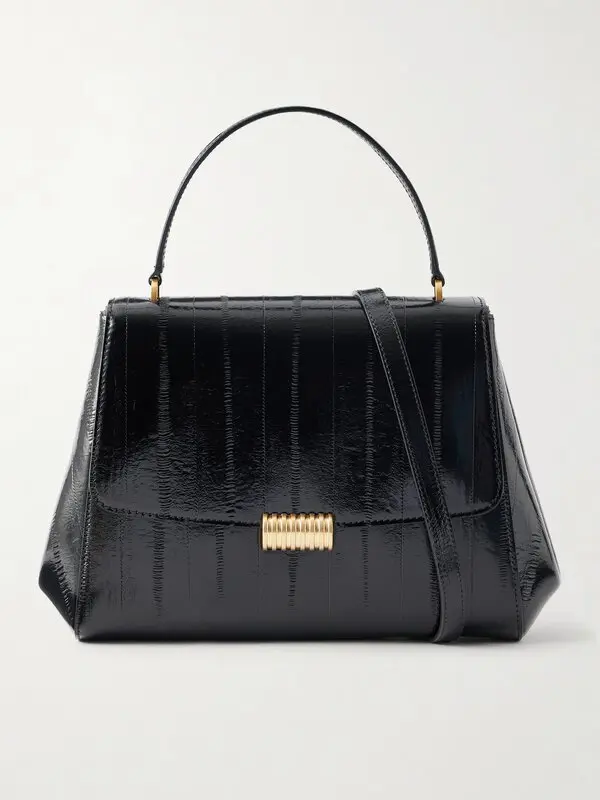 NEOUS Thala Eel-effect Leather Shoulder Bag - Black