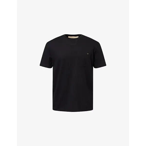 Valentino Garavani Vgold Chest-pocket Cotton-jersey T-shirt - Nero