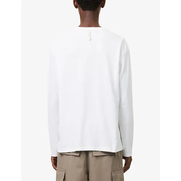 Jacquemus Le Long-sleeve Cotton And Hemp-blend T-shirt - White