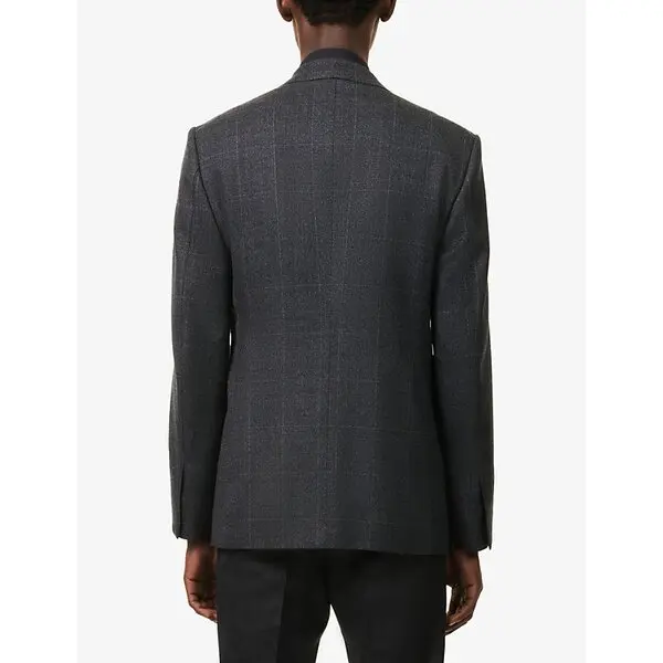 TOM FORD Shelton Overcheck Single-breasted Wool Jacket