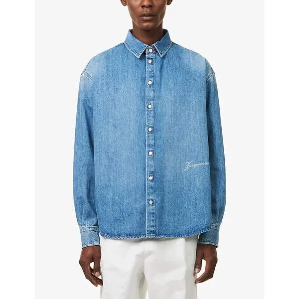 Jacquemus La Chemise De-nîmes Simon Denim Shirt - Blue/tabac