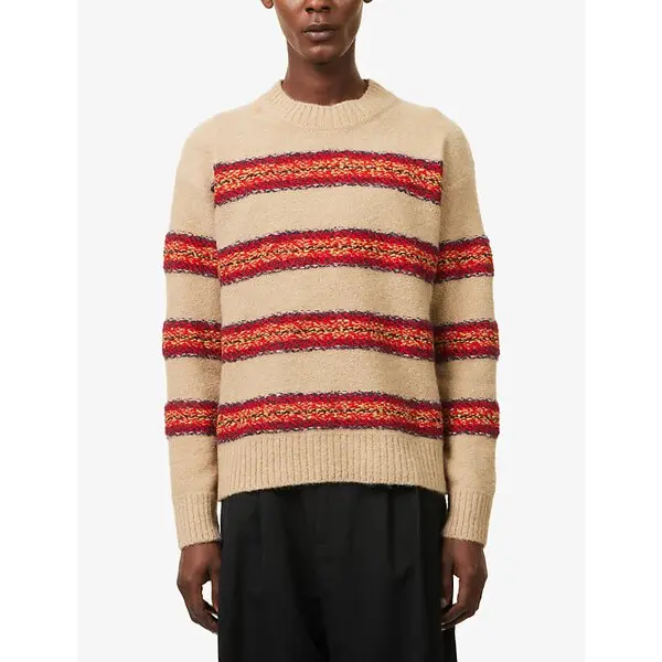 Dries Van Noten Master Striped Alpaca And Wool-blend Jumper