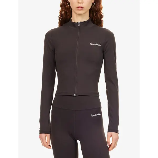 Sporty & Rich Serif Logo Stretch-jersey Sports Jacket - Cioco
