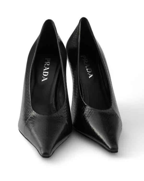 Prada Ayers Leather Pointy Toe Pumps