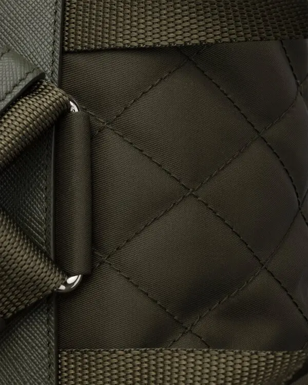 Prada Medium Quilted Re-nylon Backpack With Saffiano Leather Trim