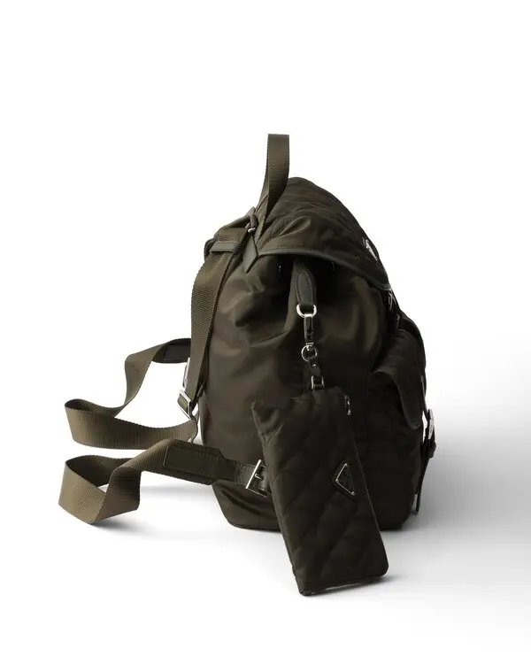 Prada Medium Quilted Re-nylon Backpack With Saffiano Leather Trim