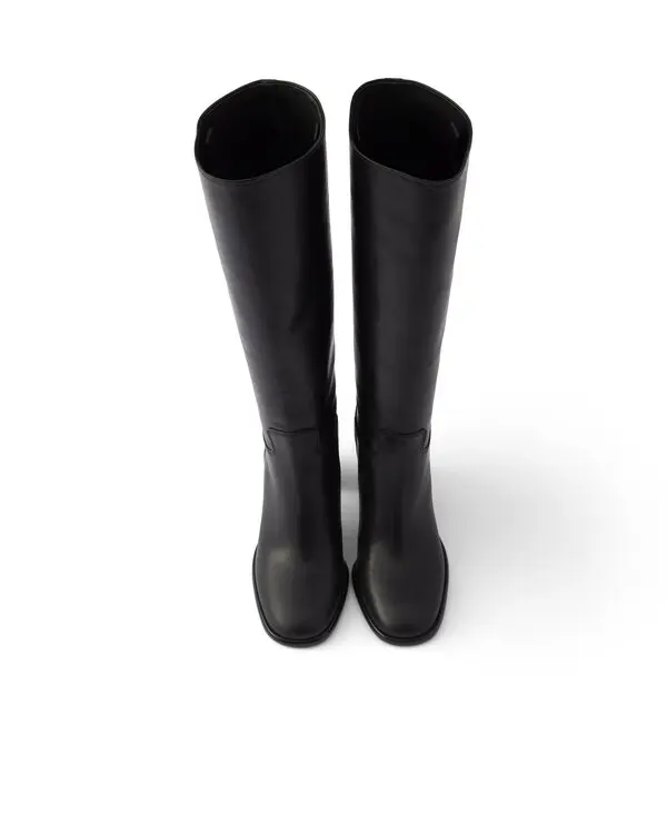 Prada Leather Knee High Boots
