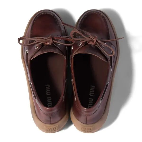 Miu Miu Leather Deck Shoes