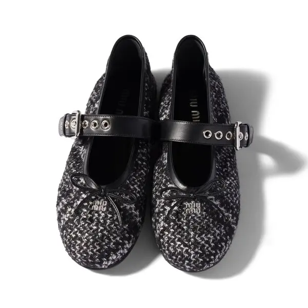 Miu Miu Wool And Silk Ballerinas
