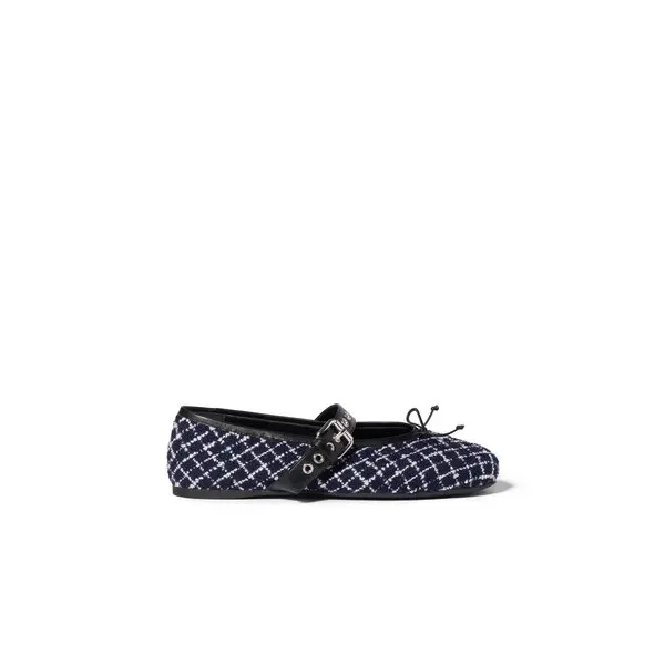 Miu Miu Tweed Check Ballerinas